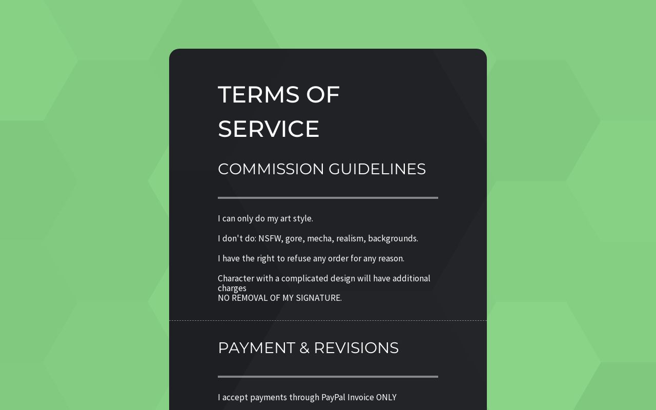 🍀Terms of Service🍀